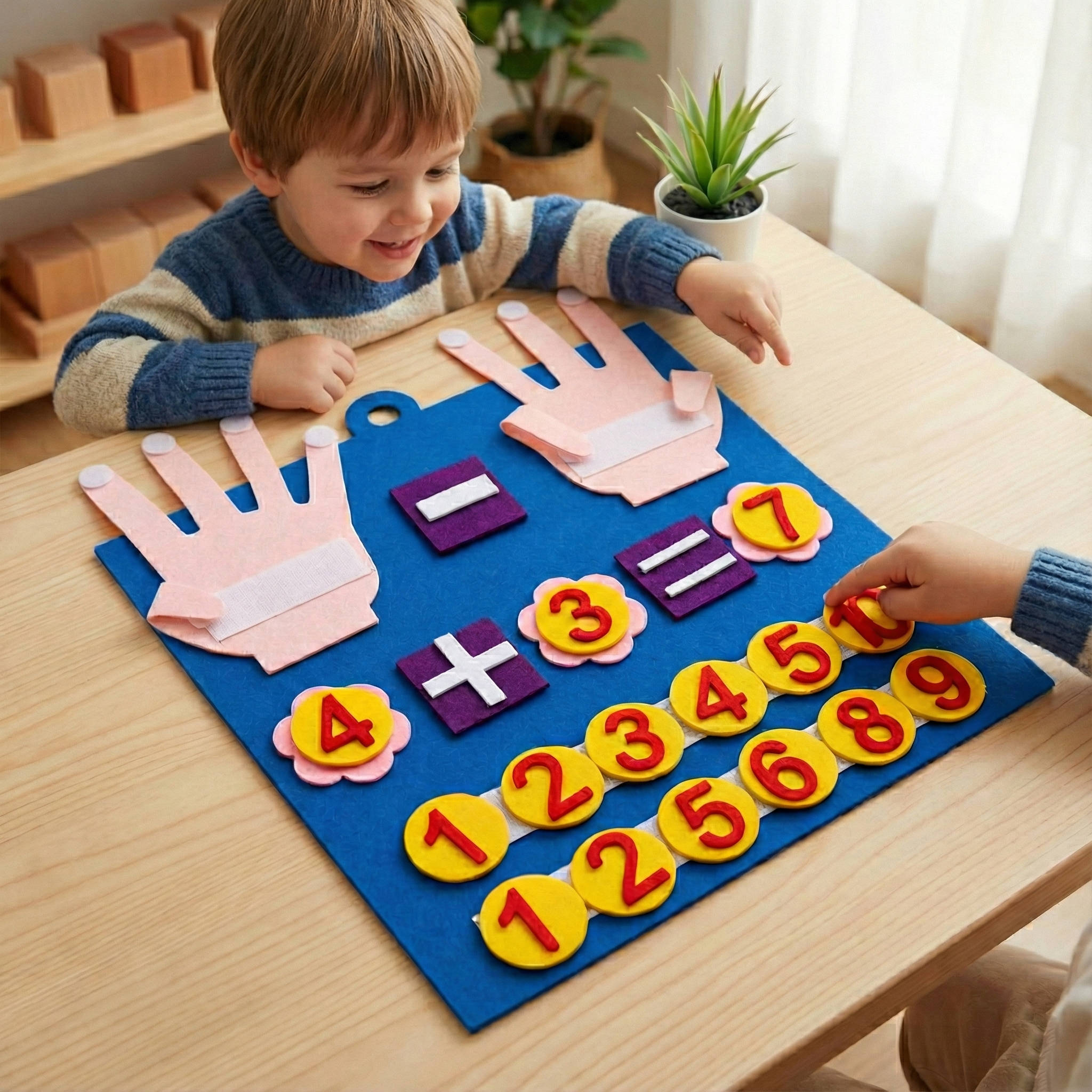 Felt Finger Counting Math Board for Kids Montessori Preschool Numbers ...