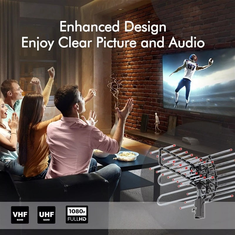 Long Range Outdoor TV Antenna with HD Signal Booster – Feanatic