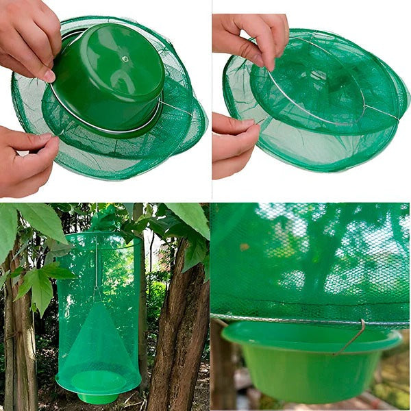 Reusable Fly Trap, Outdoor Hanging Fly Catcher, Chemical-Free and Wash ...