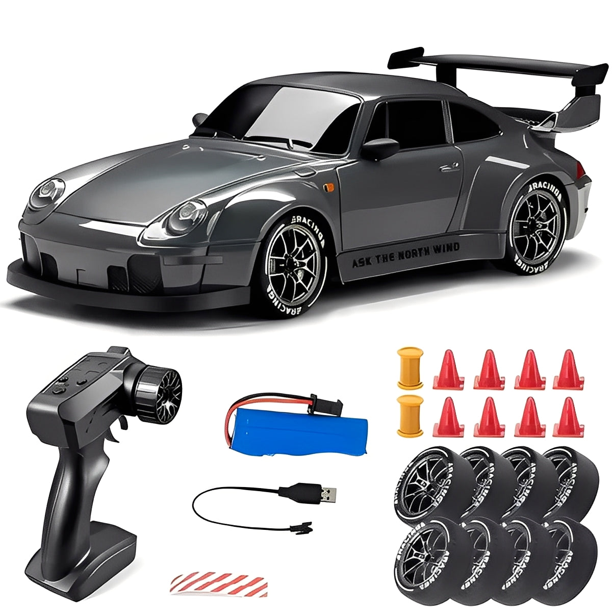 4WD RC Car Retro Style with LED Lights for Racing – Feanatic