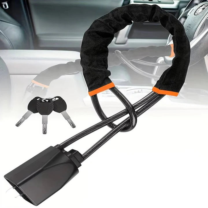 Universal Heavy-Duty Steering Wheel Lock with Anti-Theft Double Hook D ...