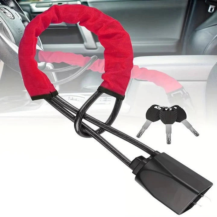 Universal Heavy-Duty Steering Wheel Lock with Anti-Theft Double Hook D ...