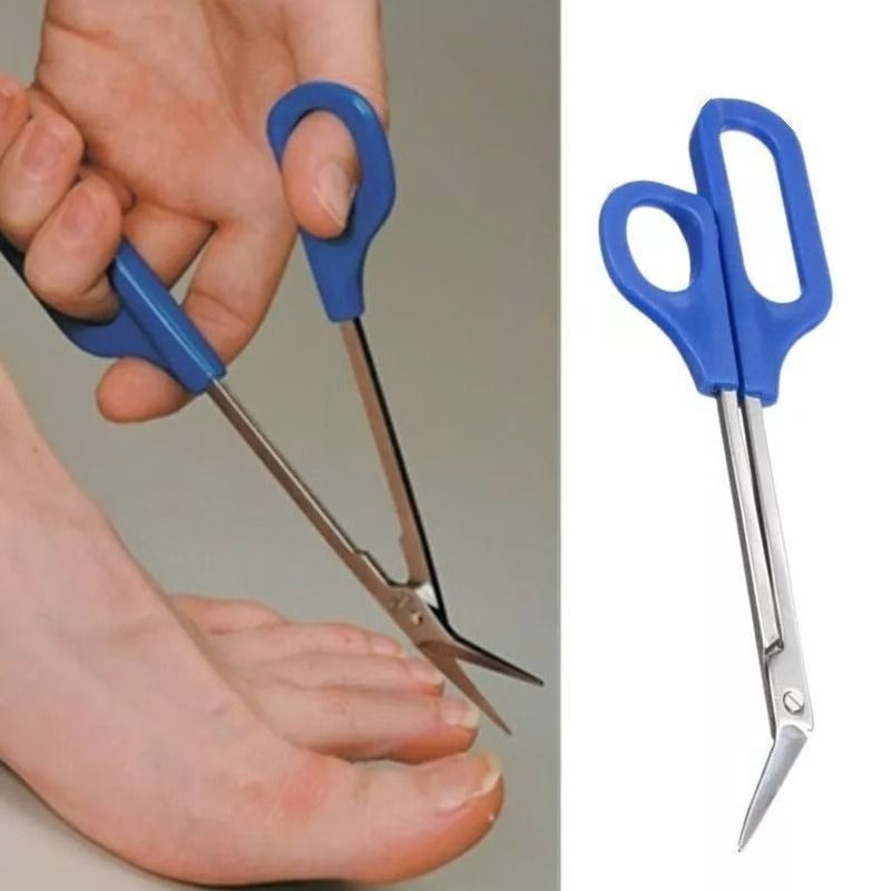 2-Pack Toenail Scissors with Long Handle Extension and Easy-Grip Nippe ...